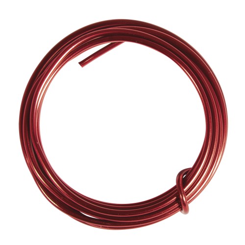 Hliníkový drát - červený, 2 mm ø, 2m